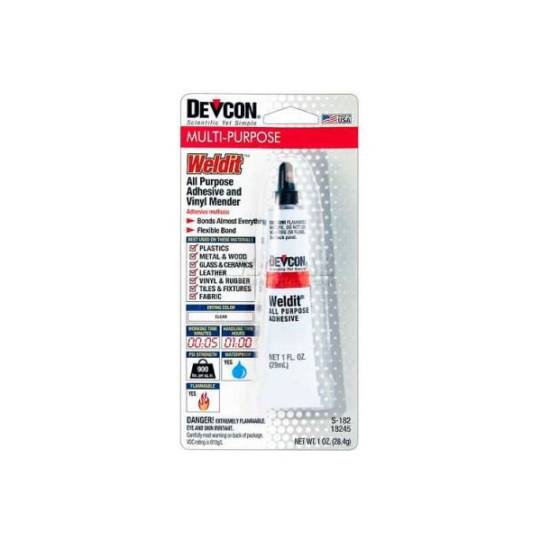 Itw Devcon Weldit Cement All-Purpose Adhesive, 18245, 1 Oz. Tube 18245 | Zoro